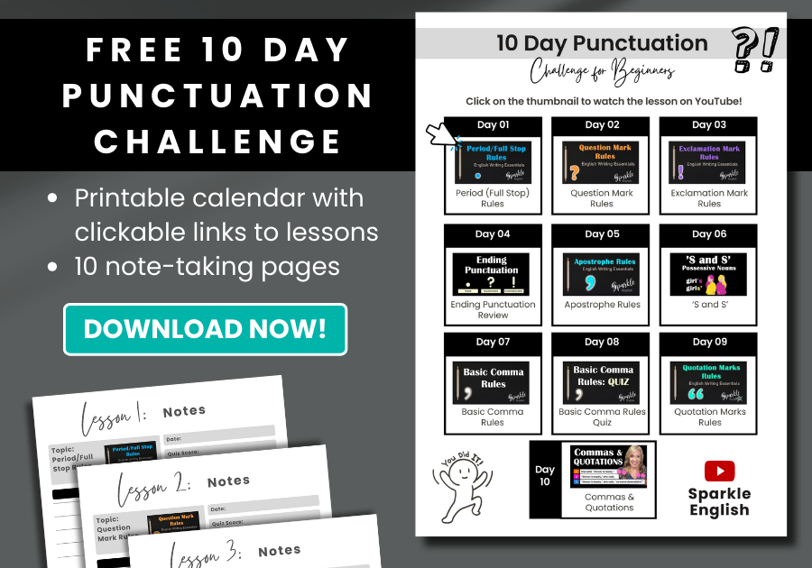 Free 10 Day Punctuation Challenge Guide